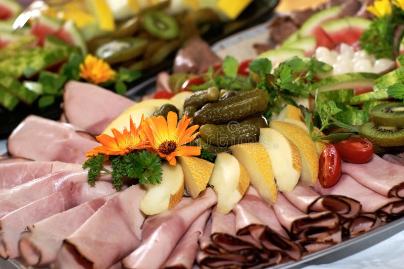 Swedish smorgasbord stock photo. Image of pieces, flowers - 19015816