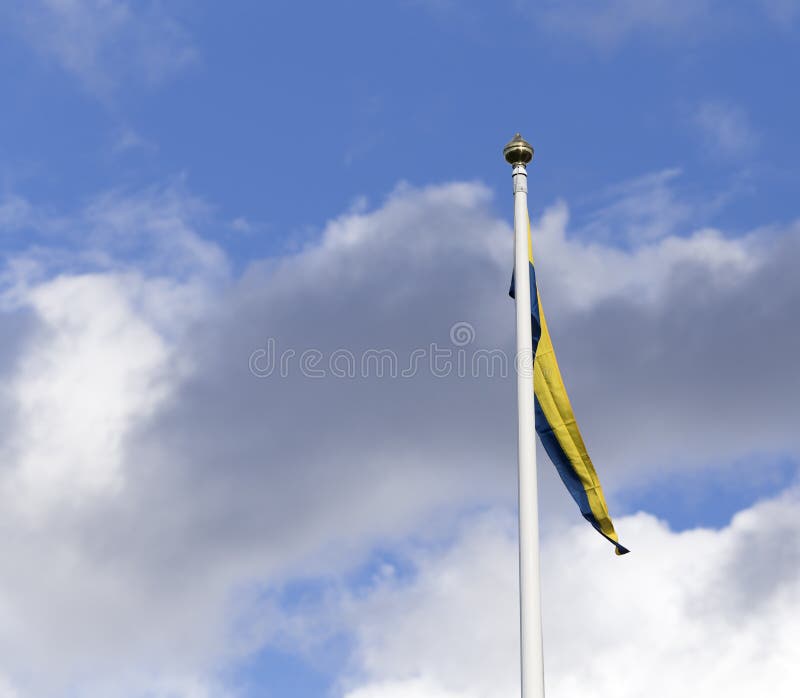 Swedish streamer stock photo. Image of places, pole, clouds - 59678984