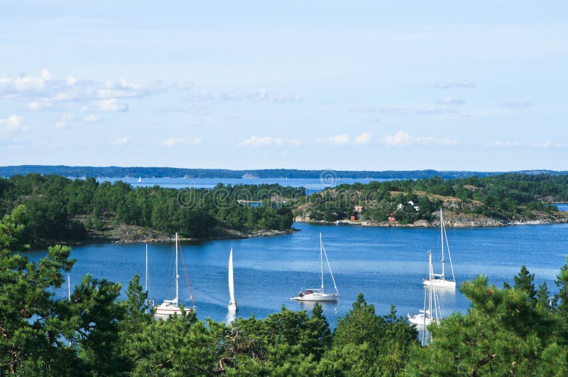 Swedish Summer in the Archipelago Stock Image - Image of fishingboat ...
