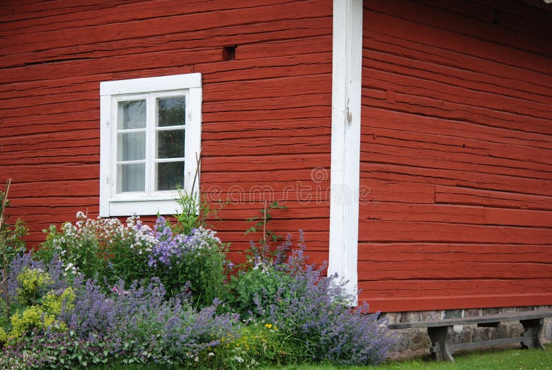 Swedish summer house stock image. Image of nature, building - 73686747
