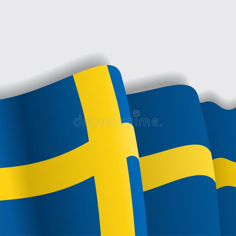 Swedish Waving Flag. Vector Illustration. Stock Vector - Illustration ...
