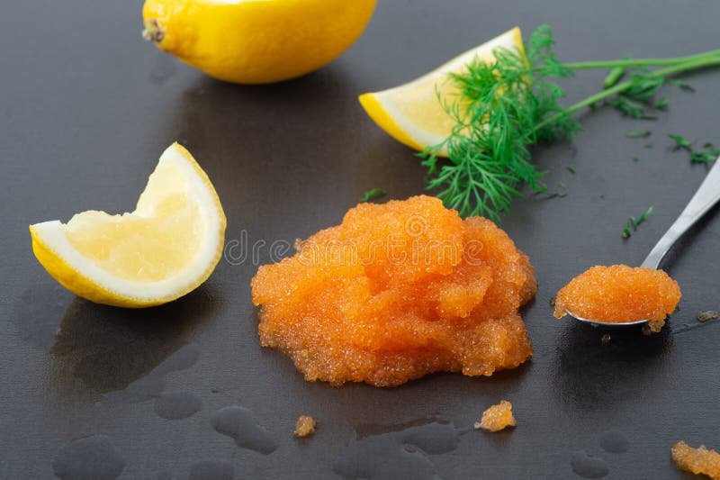 Swedish Whitefish Roe stock image. Image of lemon, swedish - 135781083