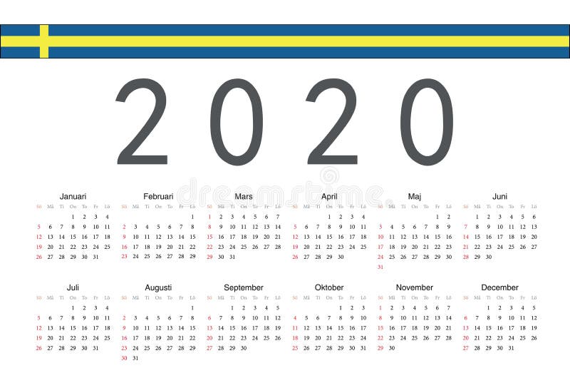 Swedish Calendar 2021 with Numbers in Circles, Week Starts on Sunday ...