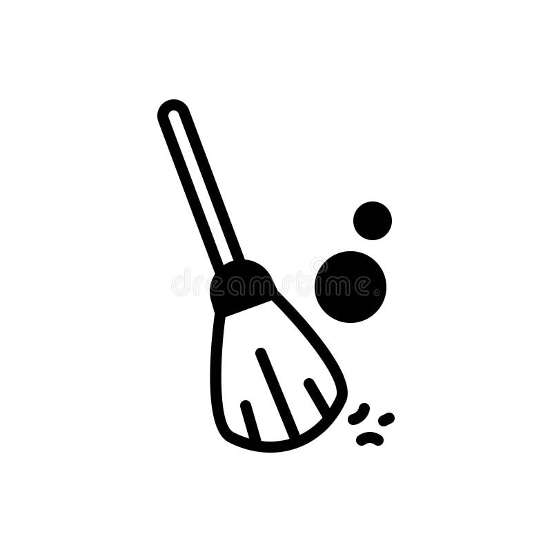 Black Solid Icon for Sweep, Mopping and Wipe Stock Illustration ...