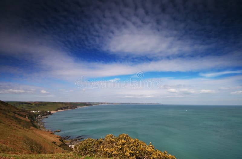 The Sweep of Start Bay Devon Stock Image - Image of start, gorse: 12564515