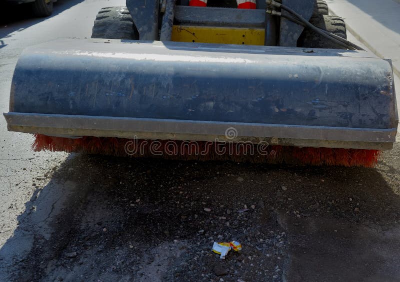 Sweeper Attachments Mini Excavator Stock Image - Image of gravel ...