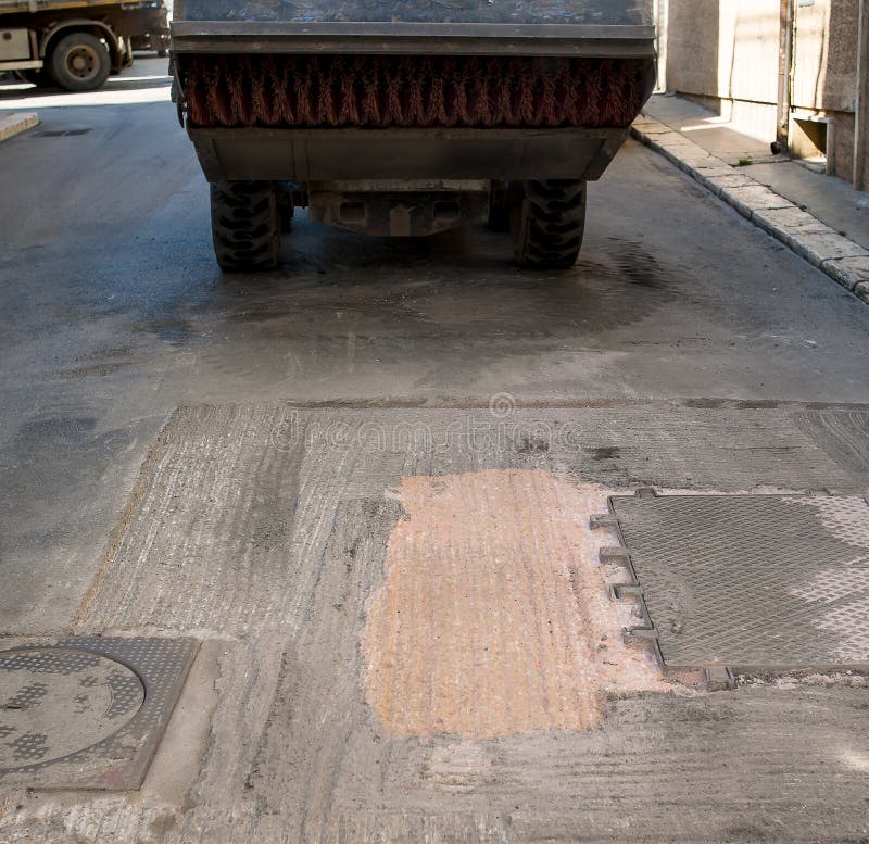 Sweeper Attachments Mini Excavator Stock Image - Image of gravel ...