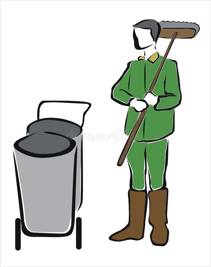 Sweeper stock vector. Illustration of employment, boots - 35976970
