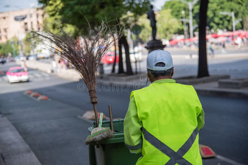 Sweeper Walking in the Street Editorial Stock Image - Image of manual ...