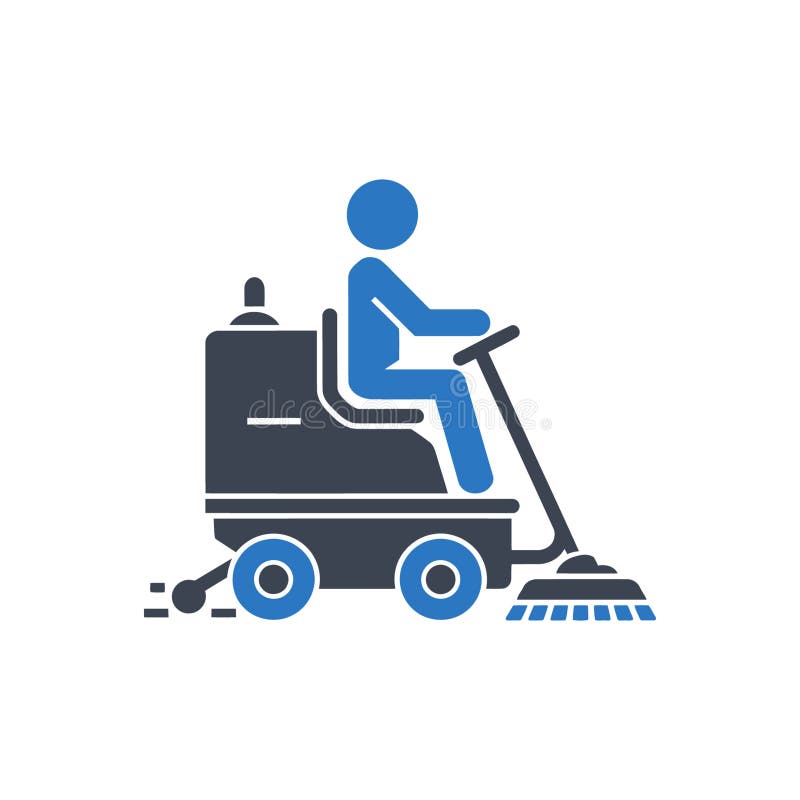 Sweeper Machine with Brush Icon Stock Vector - Illustration of icon ...