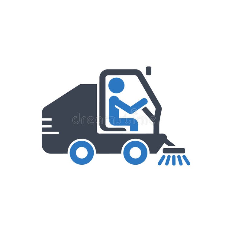 Sweeper Machine Operator Icon Stock Vector - Illustration of sweeper ...