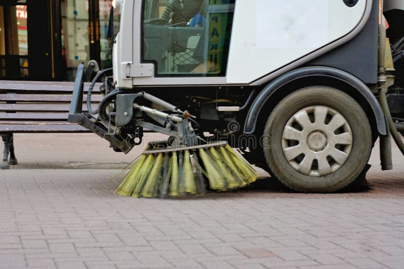 Part Of A Street Cleaning Car Cleaning The Road Stock Image - Image of ...