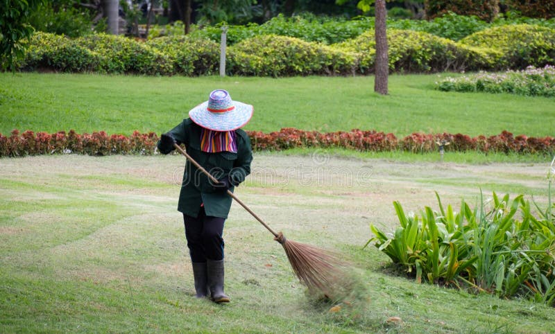 Sweepers garbage stock image. Image of mower, gardening - 75179113
