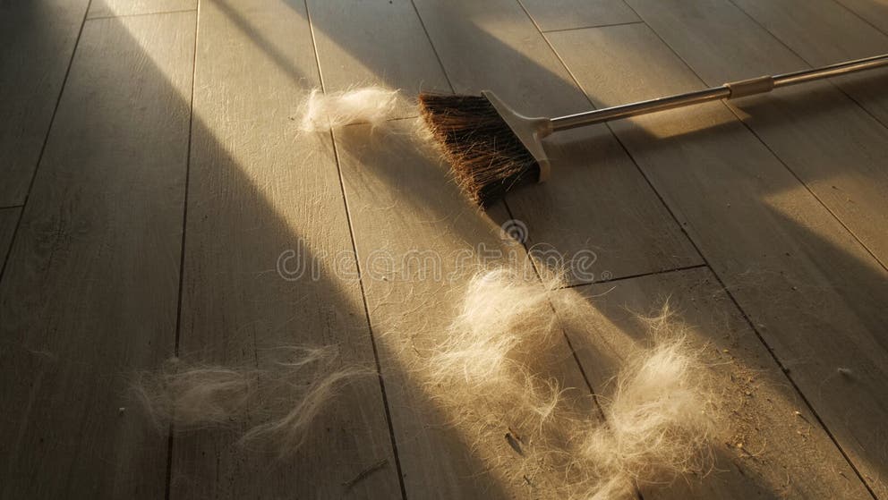 Sweeping Brush and Pet Fur: Clean-up Essentials Stock Photo - Image of ...