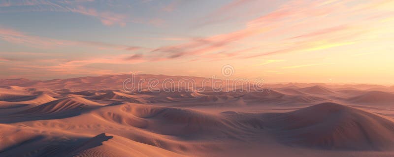 Sweeping Desert Dunes at Sunrise Stock Image - Image of hour, ecosystem ...