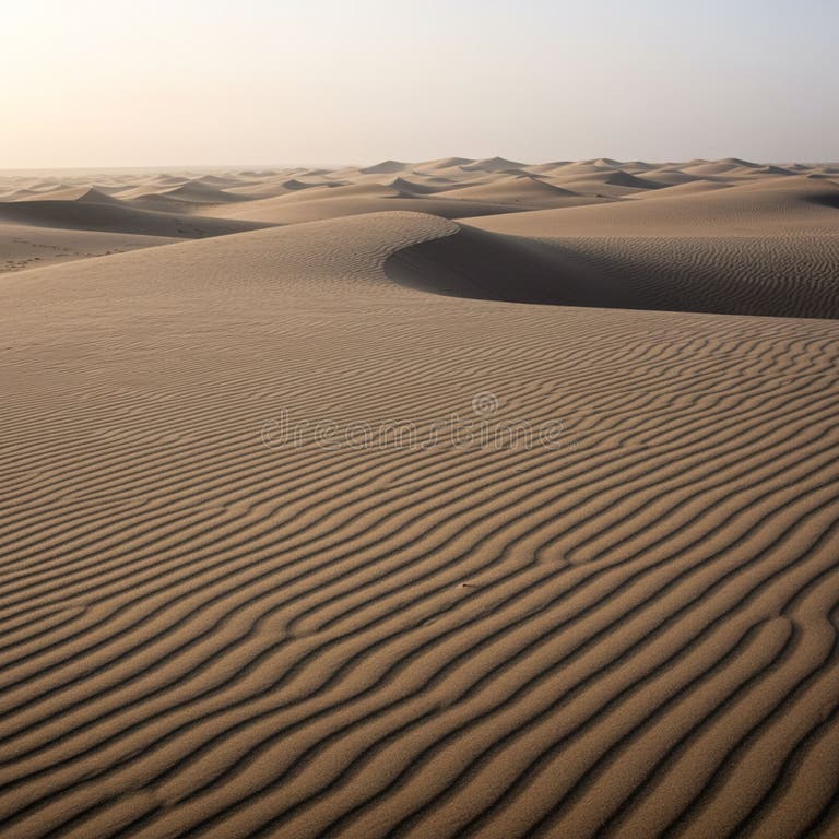Sweeping Desert Landscape Featuring Undulating Sand Dunes with ...