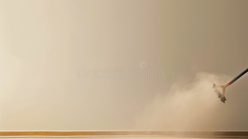 Sweeping Dust on Wooden Floor by Wall Stock Photo - Image of labor ...