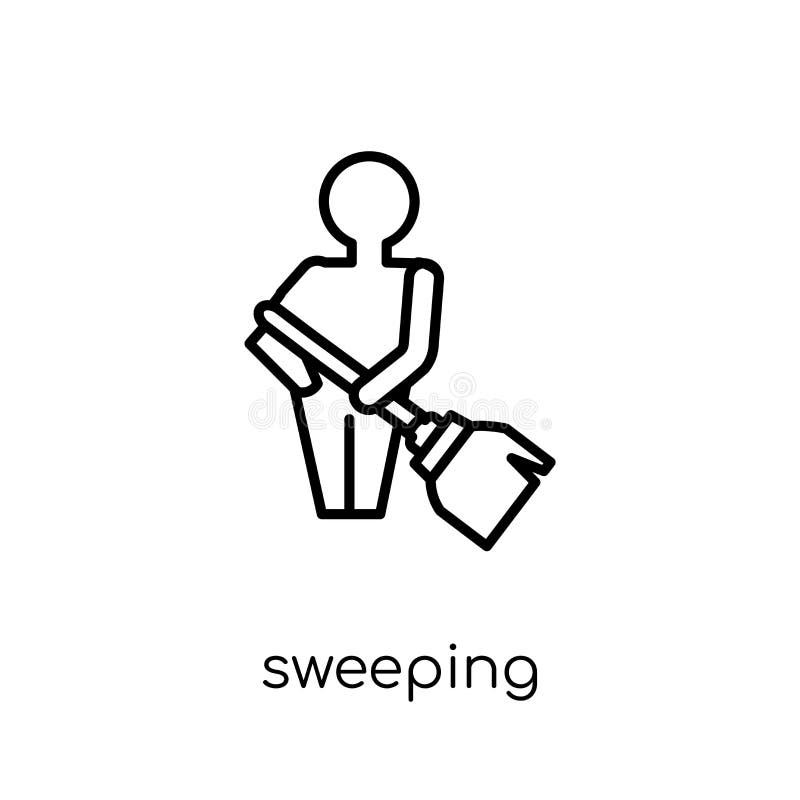 Sweeping Icon. Trendy Modern Flat Linear Vector Sweeping Icon on Stock ...