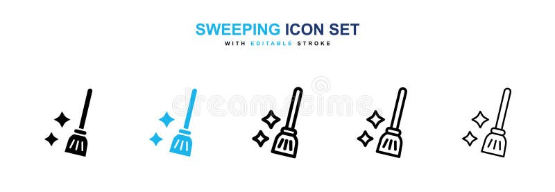 Sweeping icon vector stock illustration. Illustration of black - 348443009