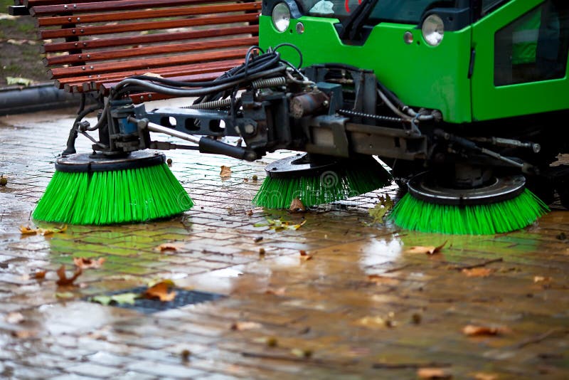 Sweeping machine stock image. Image of cleaning, brushes - 22962517