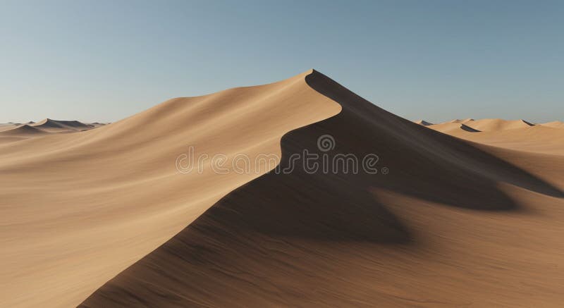Sweeping Sand Dunes Under a Clear Blue Sky Create an Undulating ...