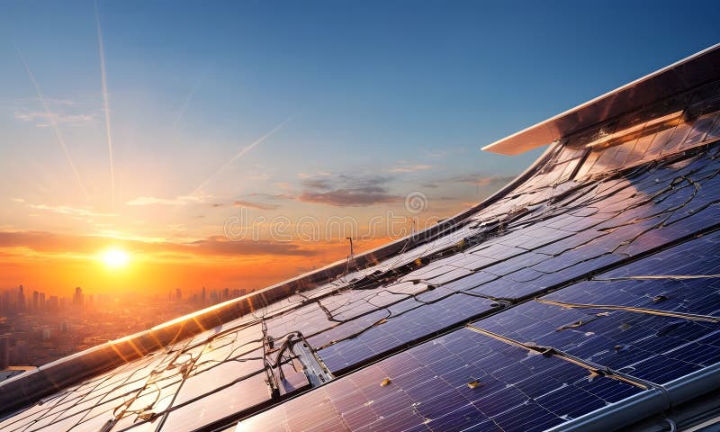 Wide Solar Panel Array stock image. Image of technology - 309299455