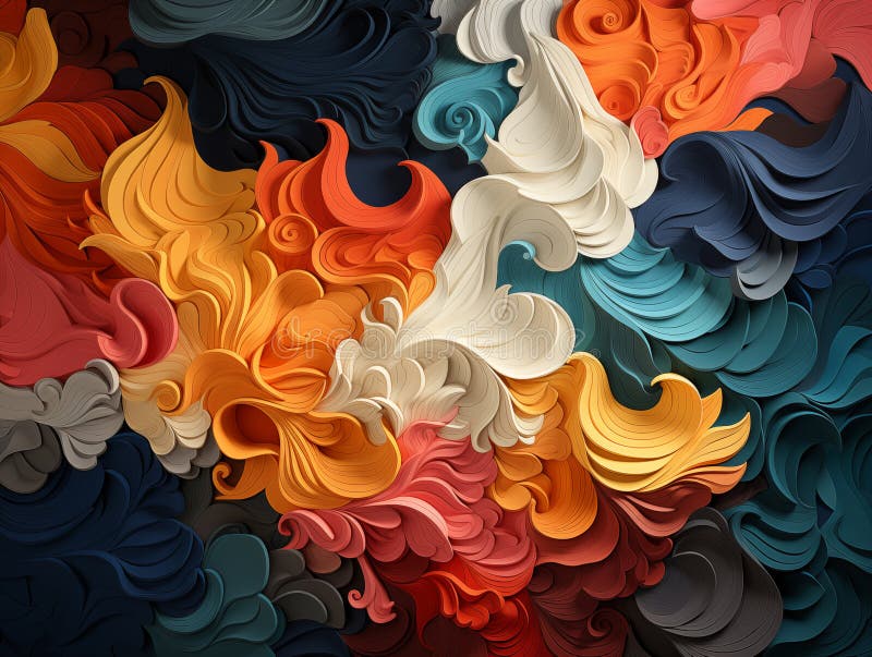 Sweeping Waves of Color in 3D Abstract Design Stock Photo - Image of ...