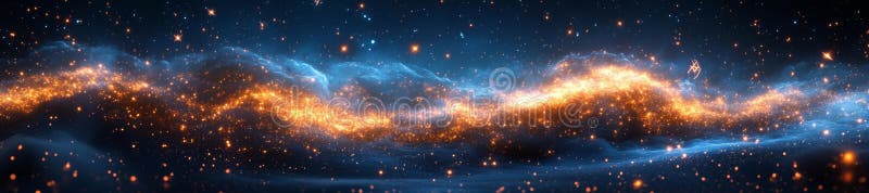 Celestial Sands: Cosmic Dust Waves in Starry Night Stock Illustration ...