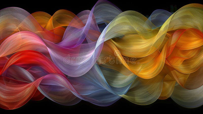 Sweeping Waves of Translucent Colors Stock Illustration - Illustration ...