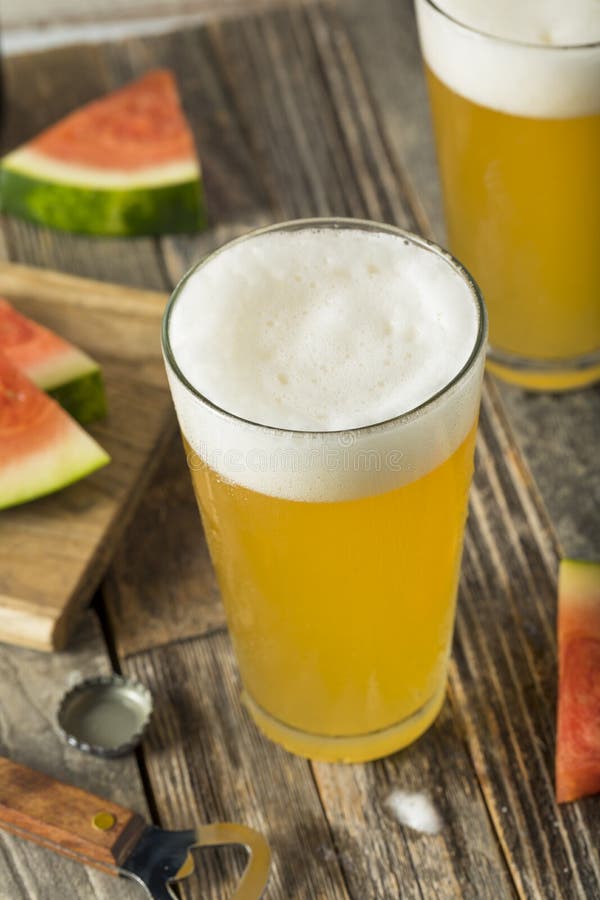 Sweet Alcoholic Watermelon Beer Stock Photo - Image of fruit, cool ...