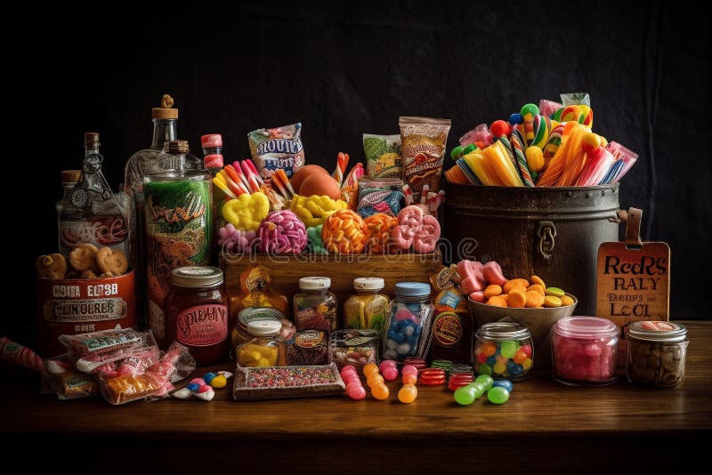 The Sweet Allure: a Spectrum of Candy Delights Stock Illustration ...