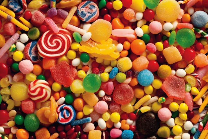 The Sweet Allure: a Spectrum of Candy Delights Stock Illustration ...