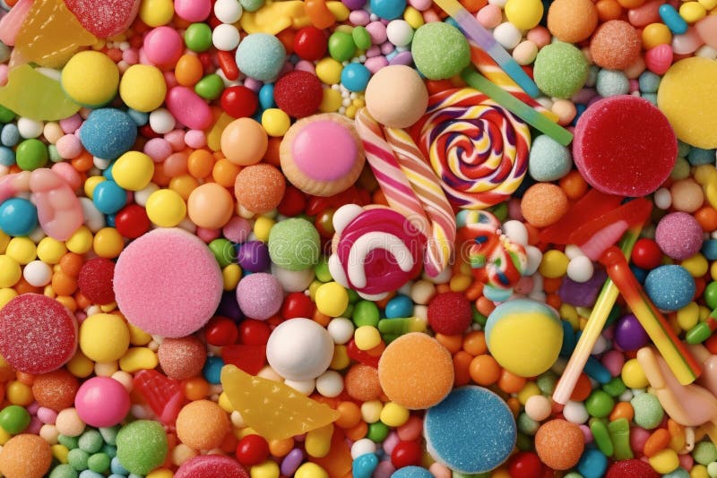 The Sweet Allure: a Spectrum of Candy Delights Stock Illustration ...