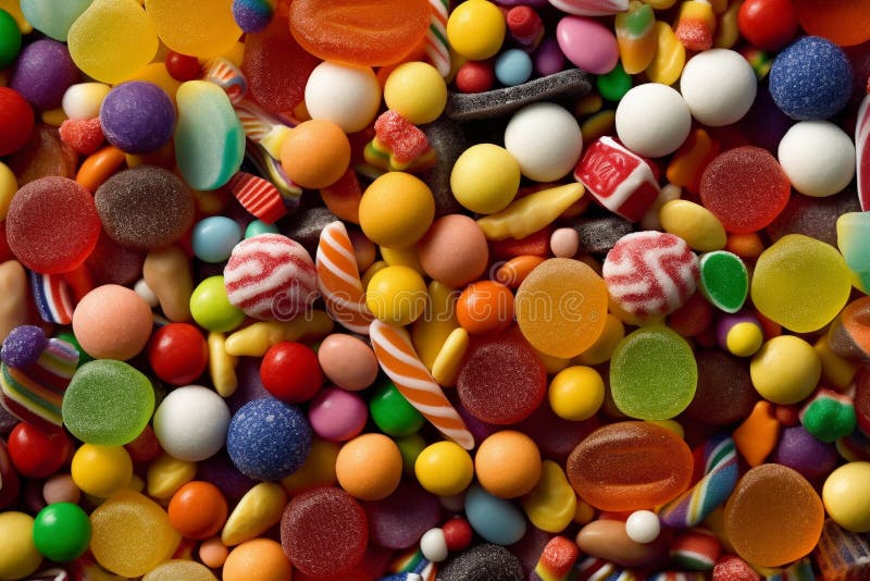 The Sweet Allure: a Spectrum of Candy Delights Stock Illustration ...