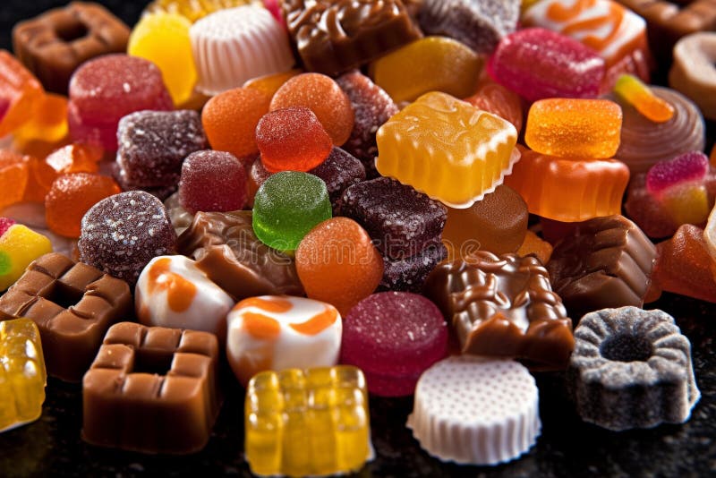 The Sweet Allure: a Spectrum of Candy Delights Stock Illustration ...