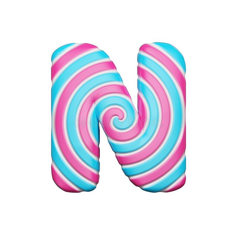 Sweet Alphabet Letter N. Christmas Font Made of Pink and Blue Spiral ... Sweet Alphabet Letter N. Christmas Font Made of Pink and Blue Spiral ...