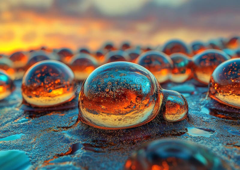 Sweet, Amber Honey Drips Under Macro, Revealing the Rich Texture and ...