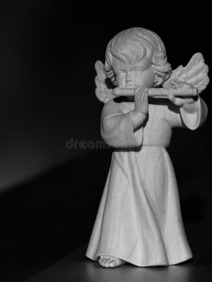 An Angel Playing on a Harp (making Music) in Stained Glass Stock Image ...