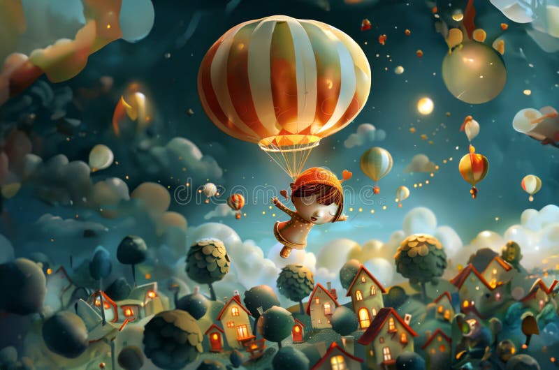 Sweet Animated Toys Create a Magical World Stock Illustration ...