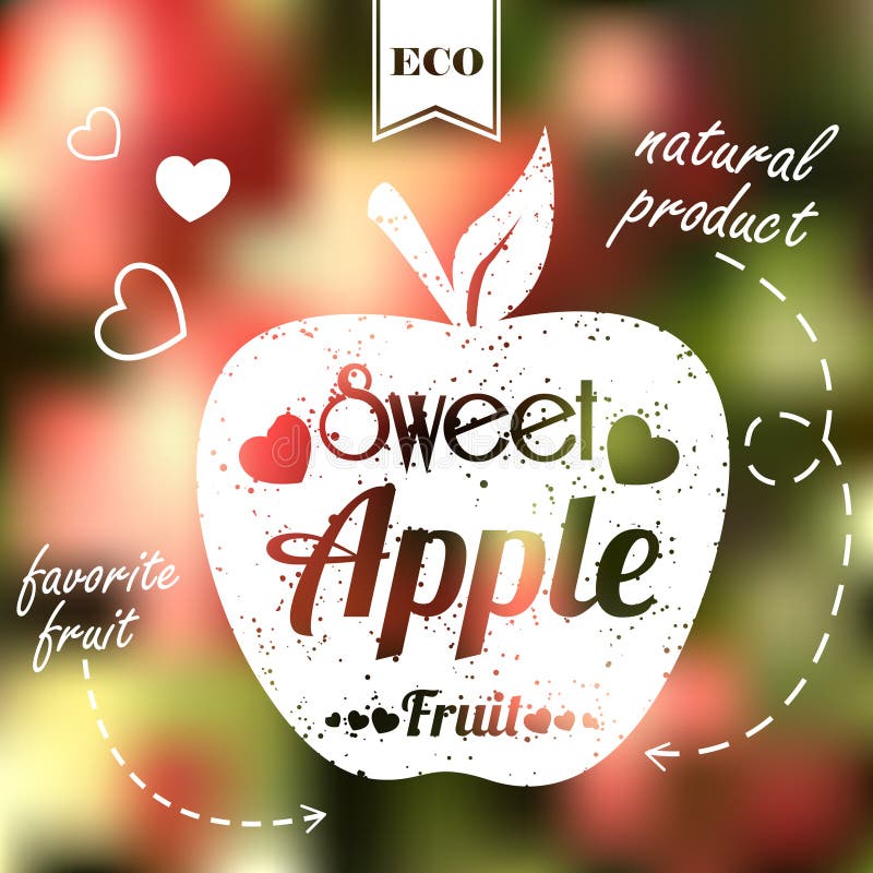 Sweet Apple on Blur Background Stock Vector - Illustration of industry ...