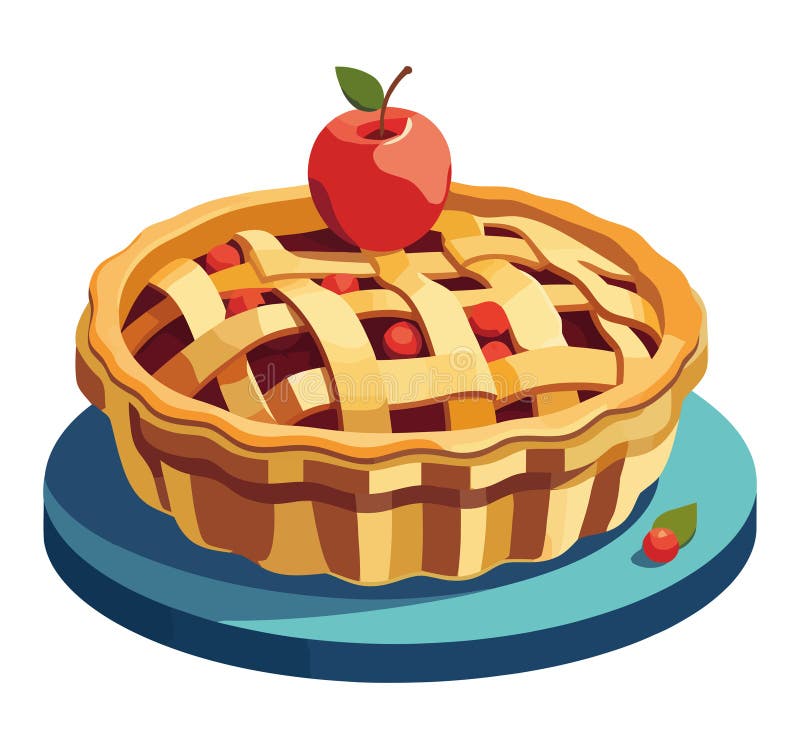 A sweet apple pie stock vector. Illustration of refreshment - 290839406