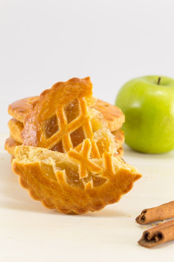 Sweet Apple Pie Round Cookies Stock Image - Image of nutrition, orange ...