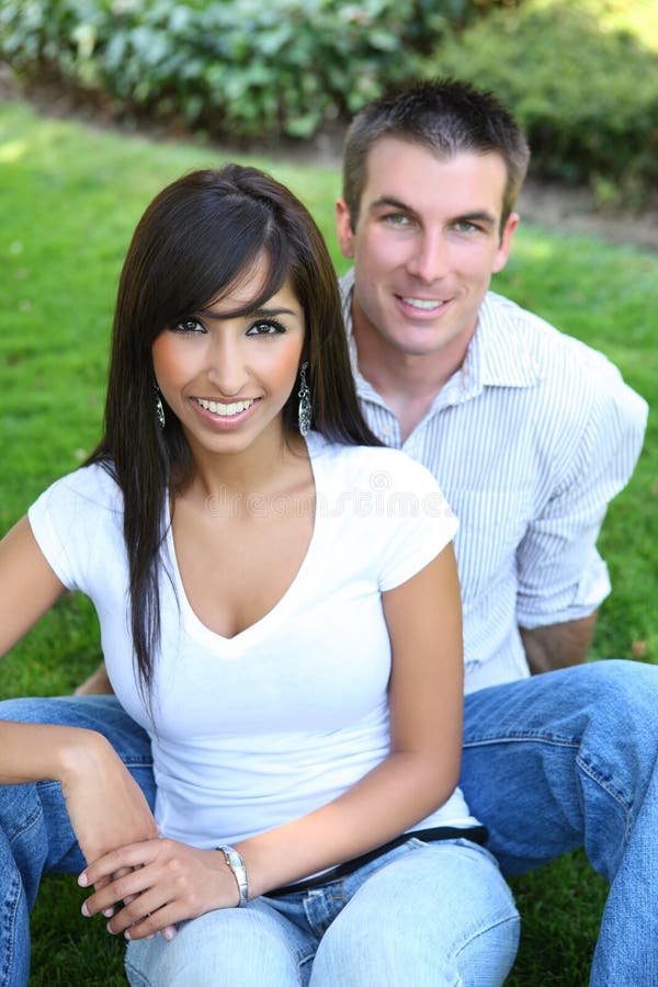 Sweet Attractive Couple in Park Stock Photo - Image of happy, asian ...