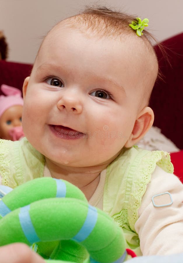 Happy Baby Girl stock photo. Image of girl, smiling, five - 93988470