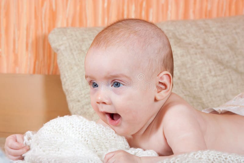 Sweet baby girl stock image. Image of people, hand, mouth - 18725565