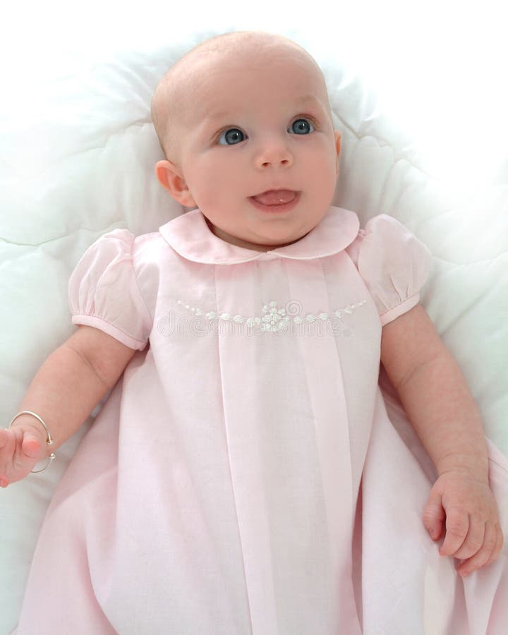 Baby with Pink Bow stock image. Image of newborn, comfortable - 4328331