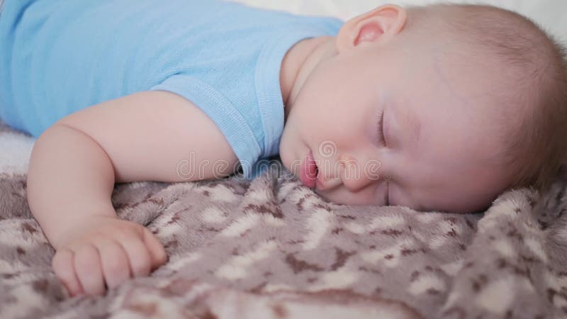 A Sweet Baby Sleeping in Bed. Stock Footage - Video of white, childhood ...