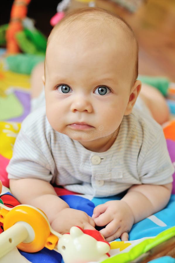 Sweet baby with toys stock image. Image of happy, innocent - 33800701