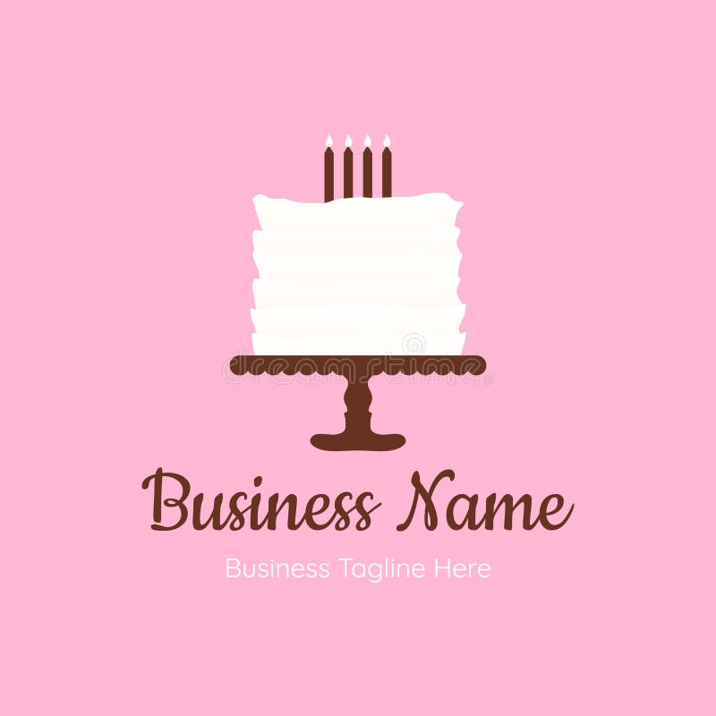 Sweet Bakery Logo Design with a Cake Stock Vector - Illustration of ...