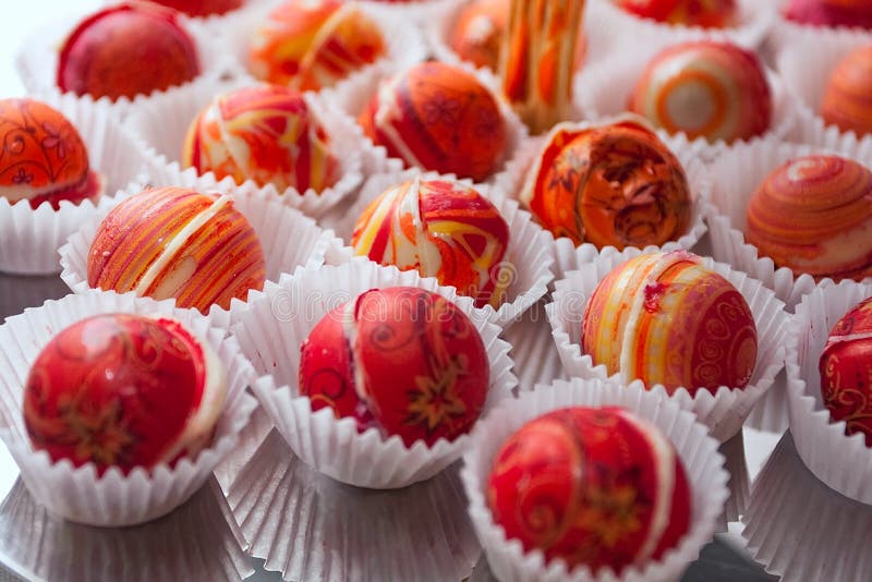 Sweet balls stock image. Image of tray, marzipan, colored - 26299099